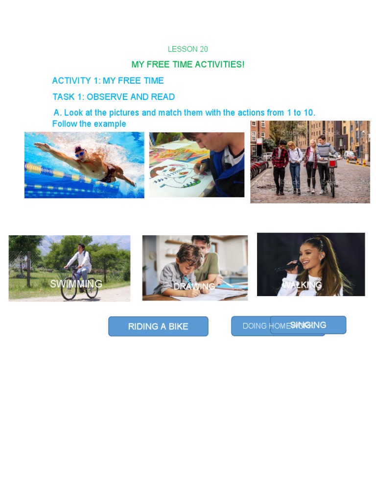 Lesson 20 My Free Time Activities!