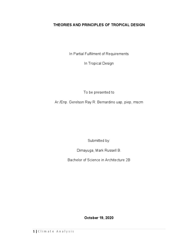 Theories and Principles of Tropical Design | PDF | Building Insulation ...