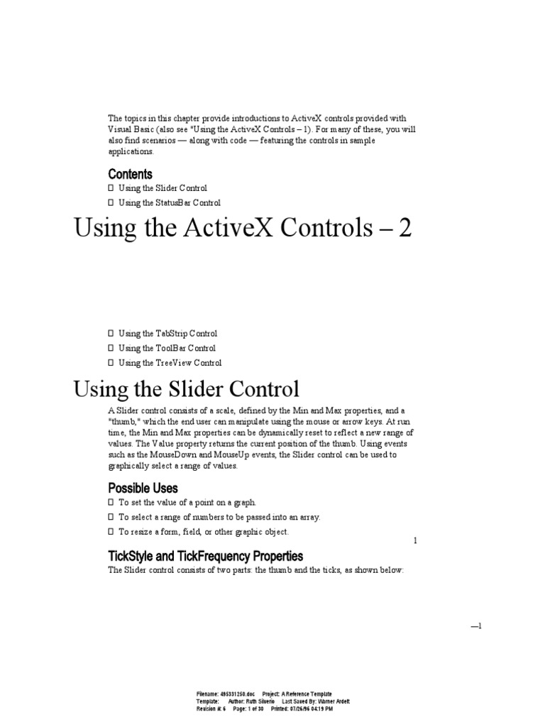 Using The ActiveX Controls - 2 | PDF | Button (Computing) | Computer Programming