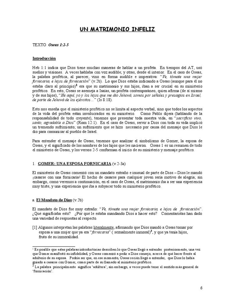 Oseas 1 2 5 Revisado Pdf Infidelidad Libros De Reyes