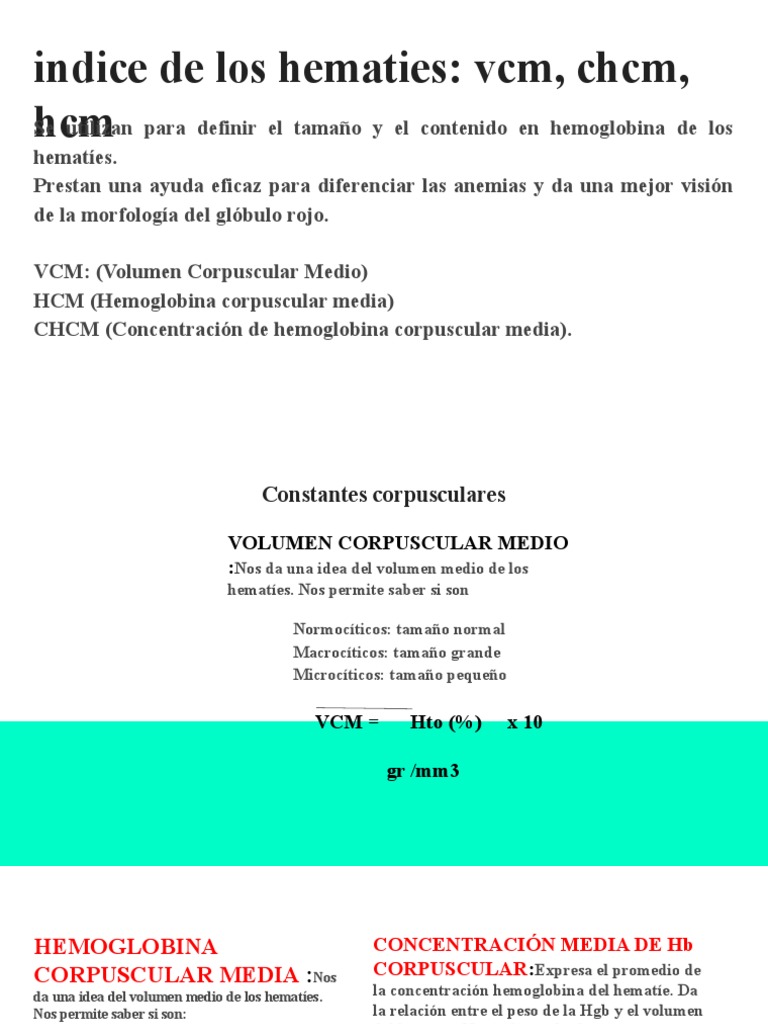 Constantes Corpusculares y Anemia | PDF | Anemia | Coagulación