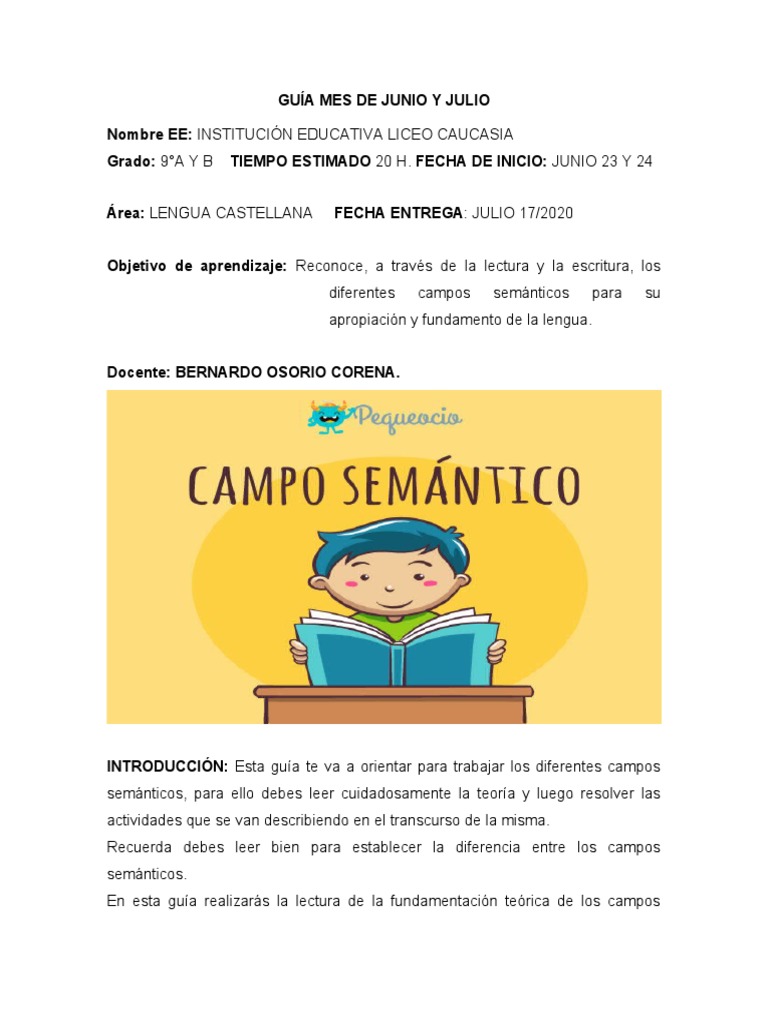 Guía Junio Julio 9° Lenguaje Bernardo Osorio Corena | PDF | Nicotina ...