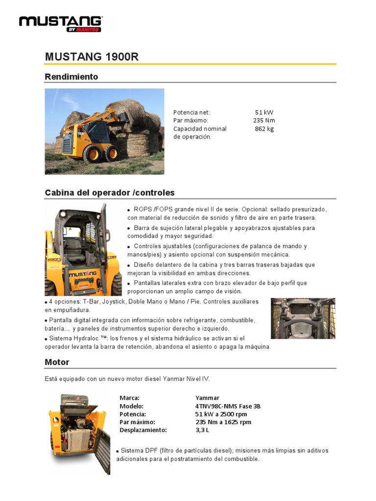 Mustang 1900 R | PDF | Ascensor | Tecnología de vehículos
