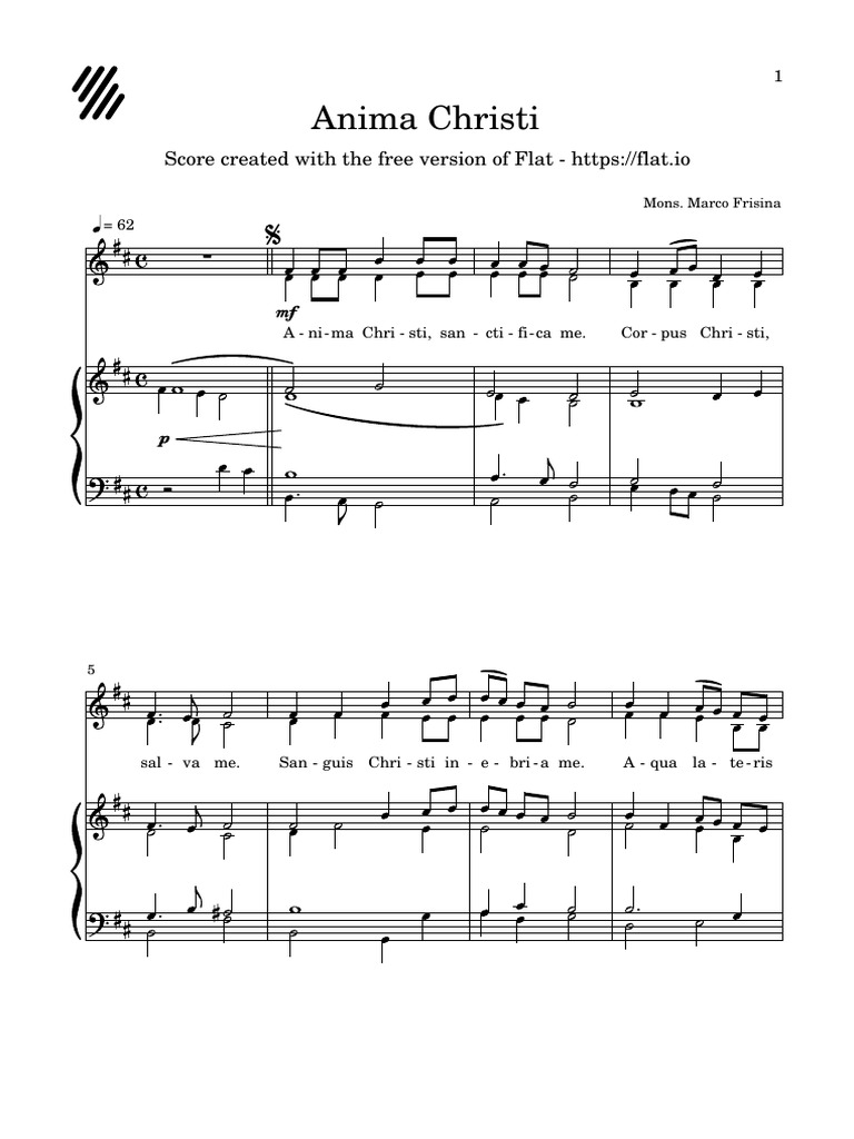 Anima Christi: Score Created With The Free Version of Flat - Https ...
