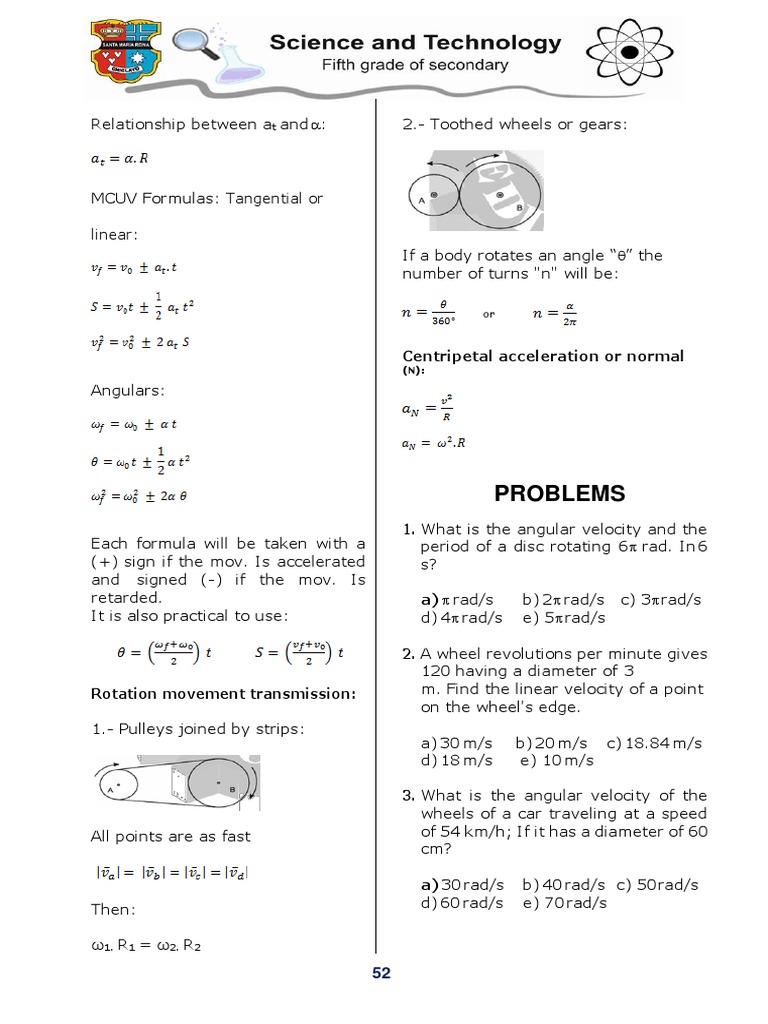Problems: Centripetal Acceleration or Normal | PDF | Acceleration | Speed