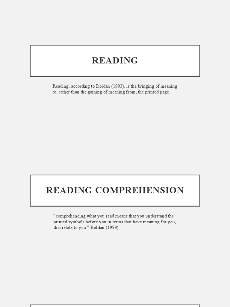 Reading Comprehension - PPT | PDF | Idea | Reading Comprehension