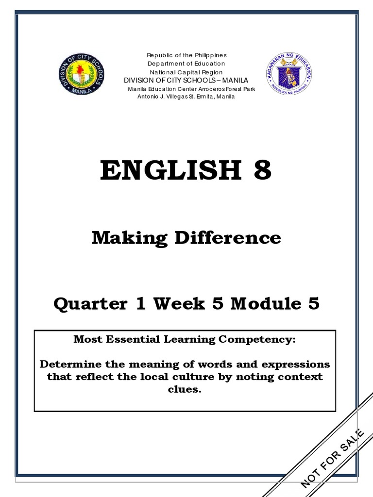 ENGLISH 8 - Q1 - Mod5 - Determining Meaning of Words PDF | PDF ...