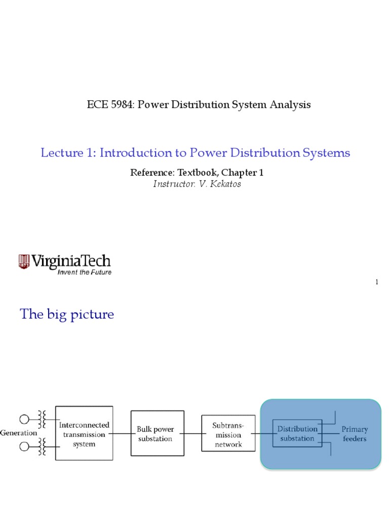 Lecture 1: Introduction To Power Distribution Systems | PDF ...