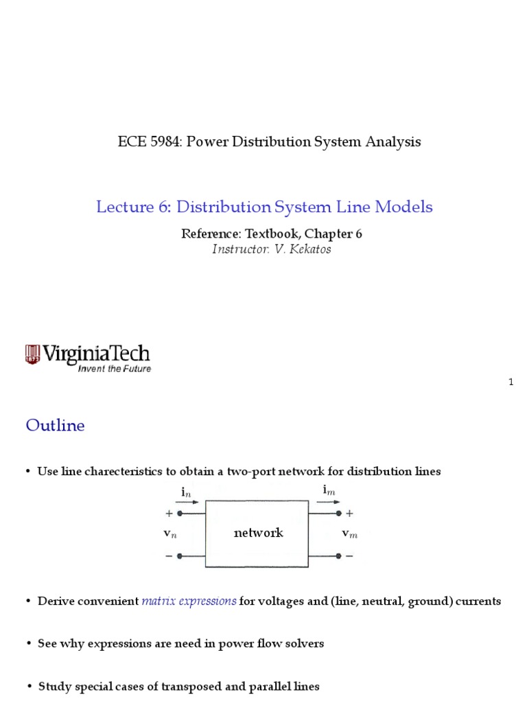 Lecture 6: Distribution System Line Models | PDF | Matrix (Mathematics ...