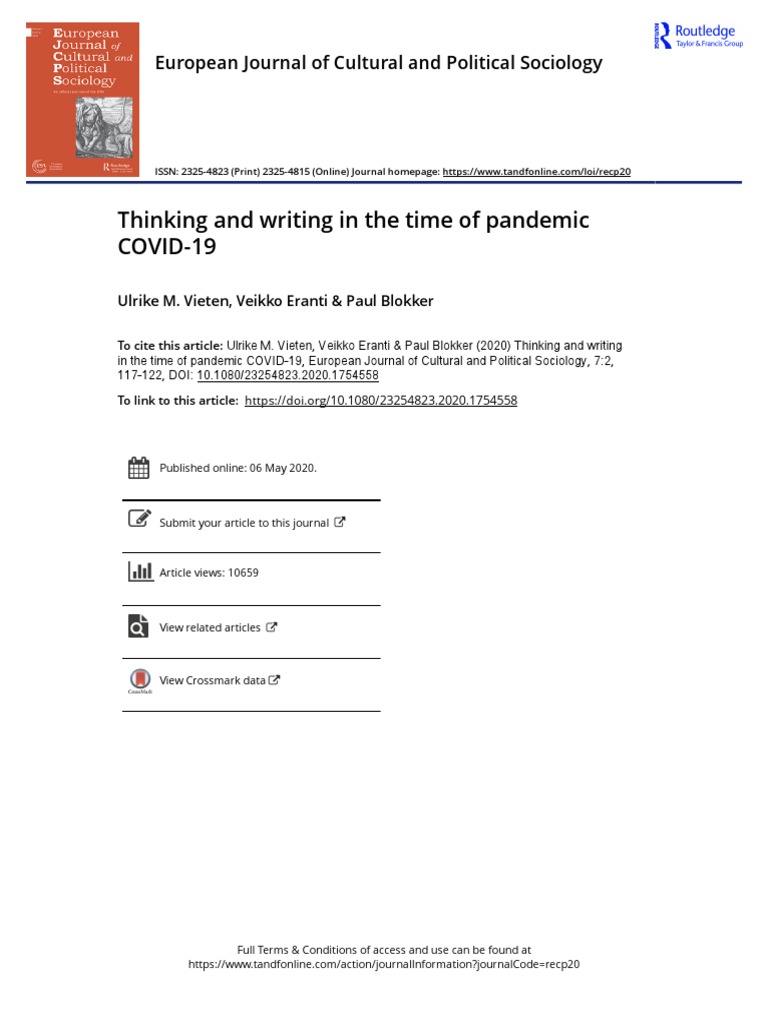 Thinking and Writing in The Time of Pandemic COVID 19 | PDF | Hijab ...