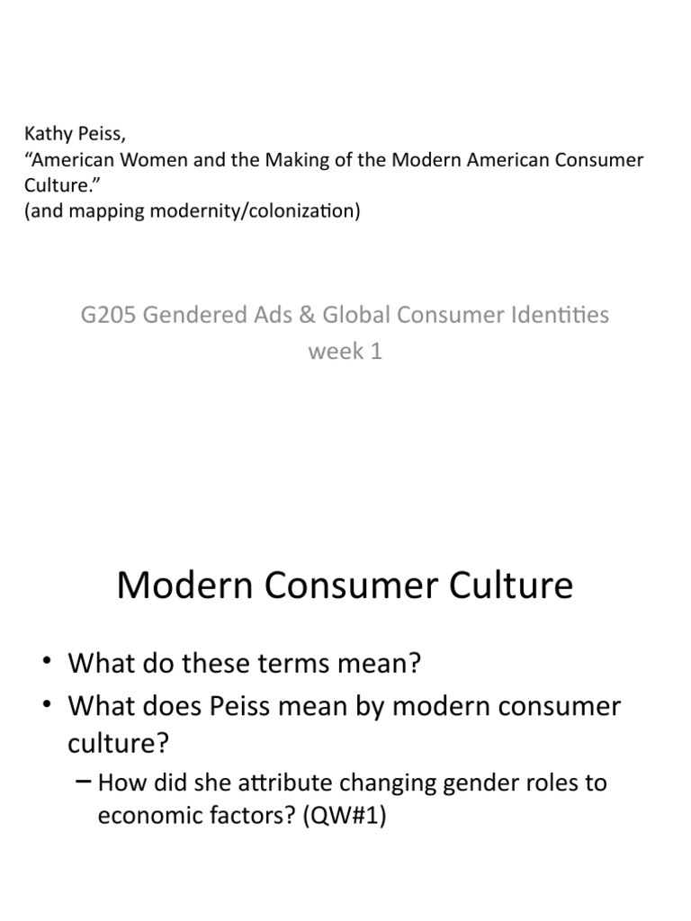 Peiss - Week 1 | PDF | Mind | Gender