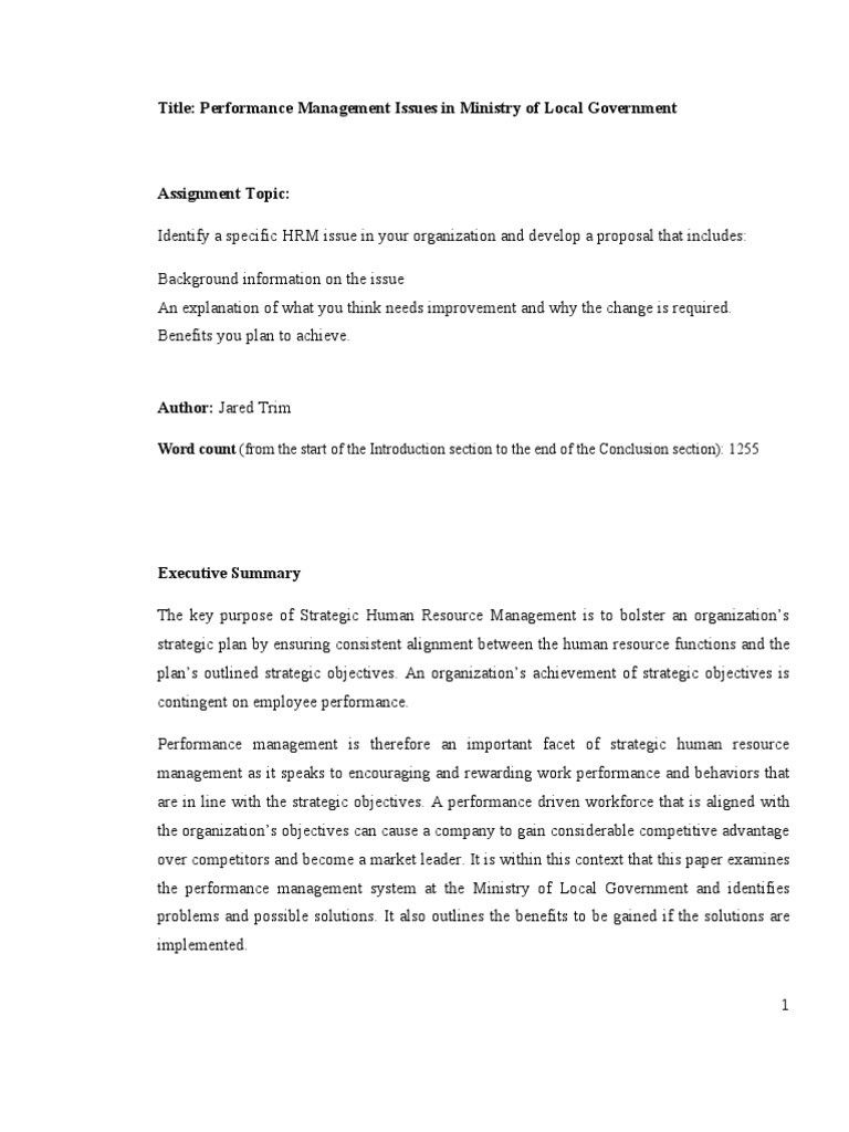 HRM Assignment | PDF | Performance Management | Performance Appraisal