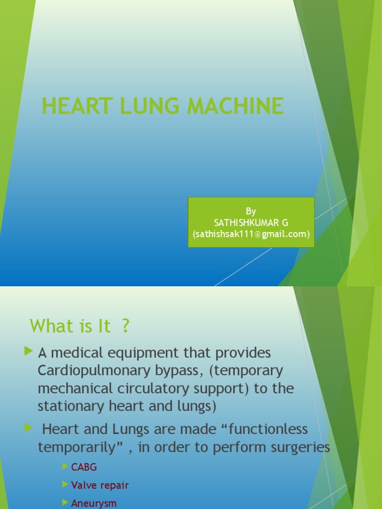 Heart Lung Machine | PDF | Circulatory System | Heart