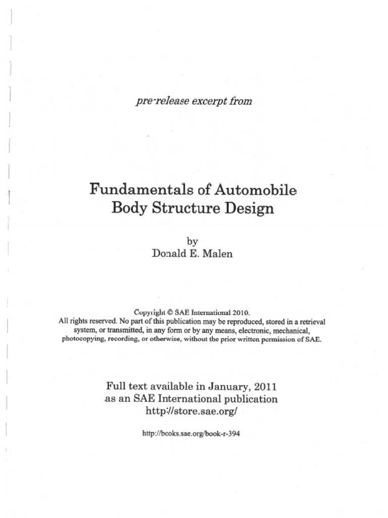 Auto Body Structures - Donald E (1) - Malen PDF | PDF
