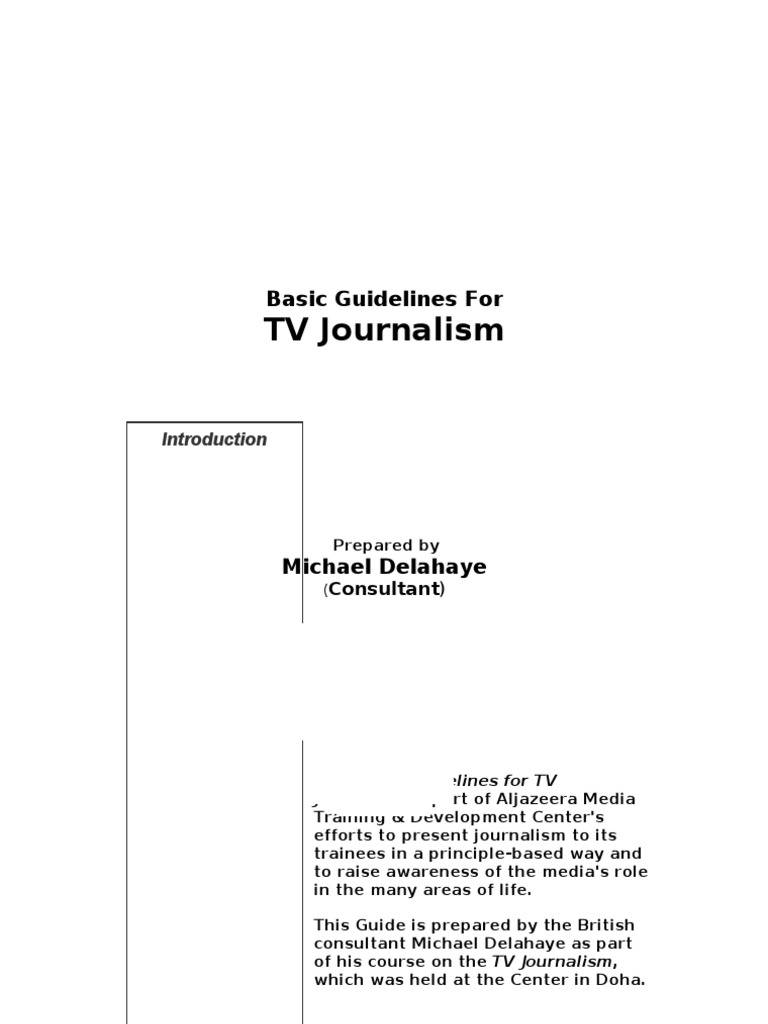 TV Journalism Guidelines by Delahaye | PDF | Question | Interview