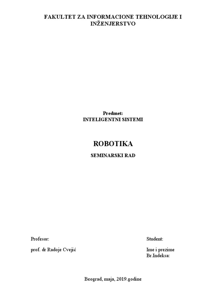 Primer Kako Se Pise Seminarski Rad - Prof Cvejic | PDF