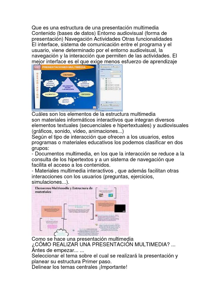 Que Es Una Estructura de Una Presentación Multimedia | PDF
