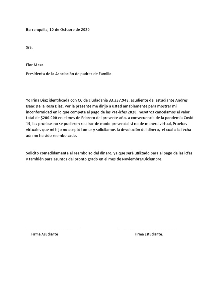 Carta Pre Icfes | PDF