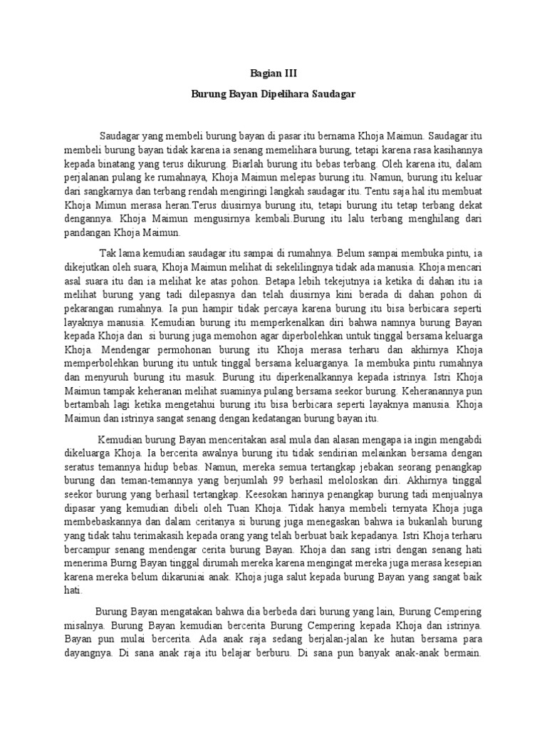 Burung Bayan Dipelihara Saudagar | PDF | Sejarah | Fiksi Misteri, Thriller, & Kejahatan