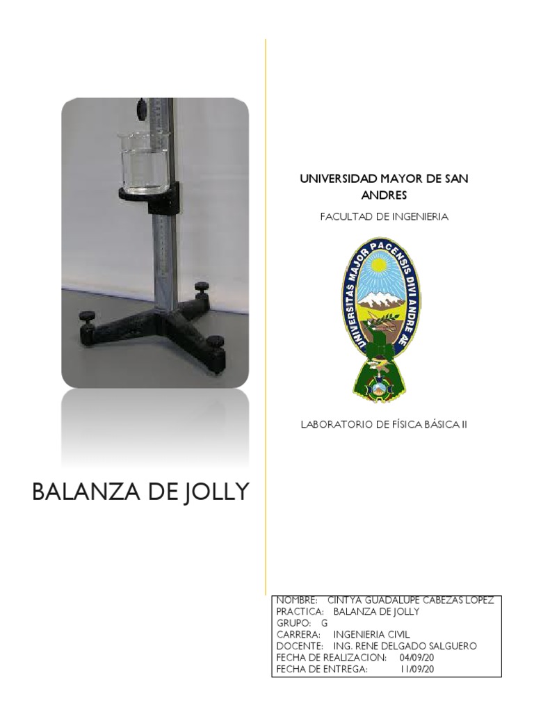 Informe Balanza de Jolly | PDF | Densidad | Science