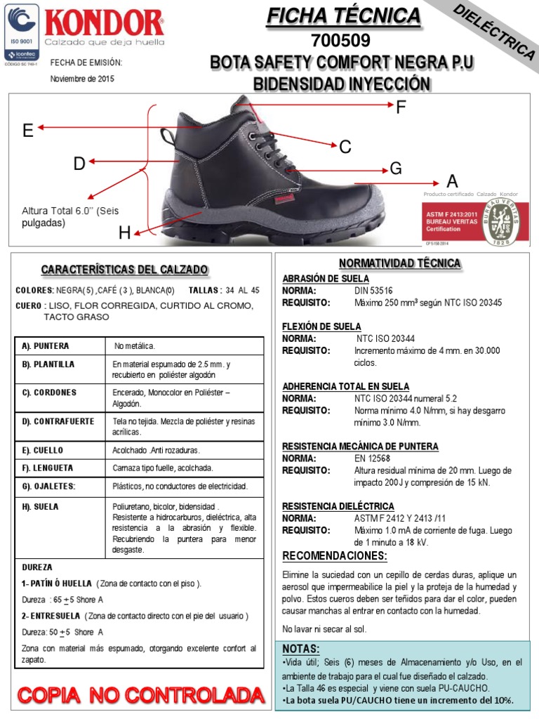 Ficha Kondor PDF | PDF | Calzado | Materiales