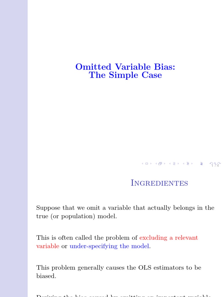 Understanding Omitted Variable Bias: How Excluding Relevant Variables Can Lead to Biased ...