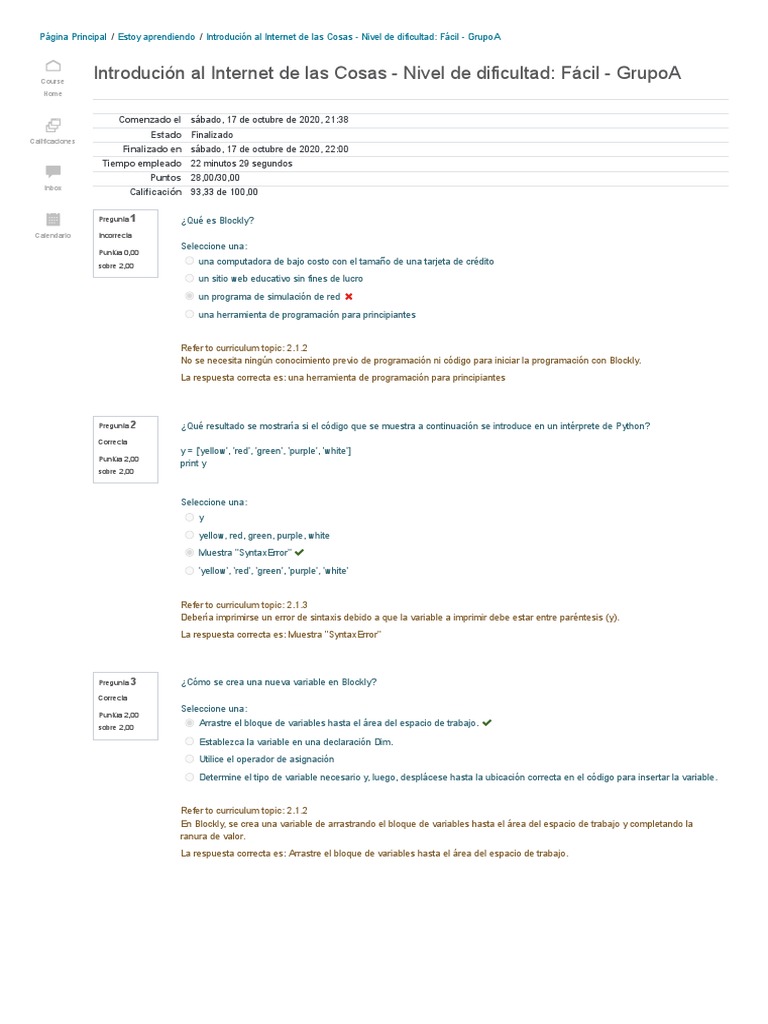 Cuestionario Del Capítulo 2 - Revisión Del Intento | PDF | Raspberry Pi | Python (lenguaje de ...