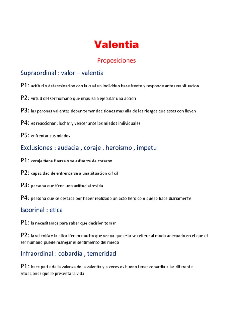 Valentía: Virtud y Superación del Miedo | PDF | Temor | Teorías filosóficas