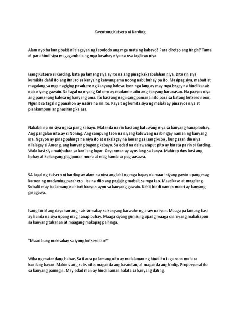 Kwentong Kutsero | PDF