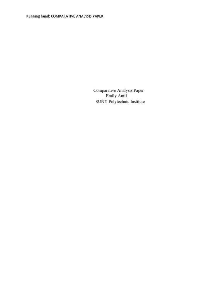 Comparative Analysis Paper Pdf Social Science Self Improvement 6847