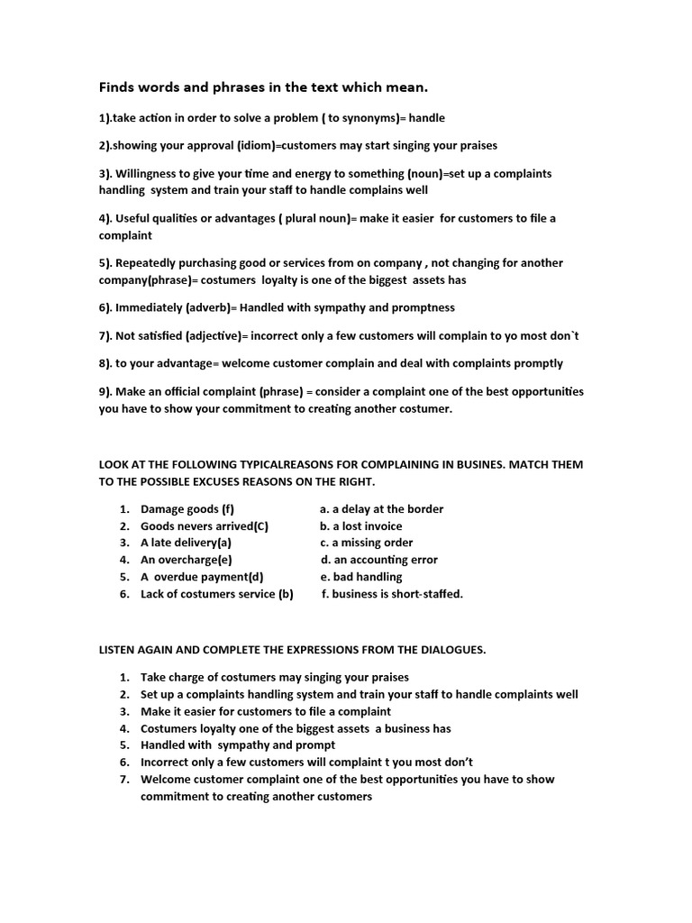 Finds Words and Phrases in The Text Which Mean | PDF | Career & Growth ...