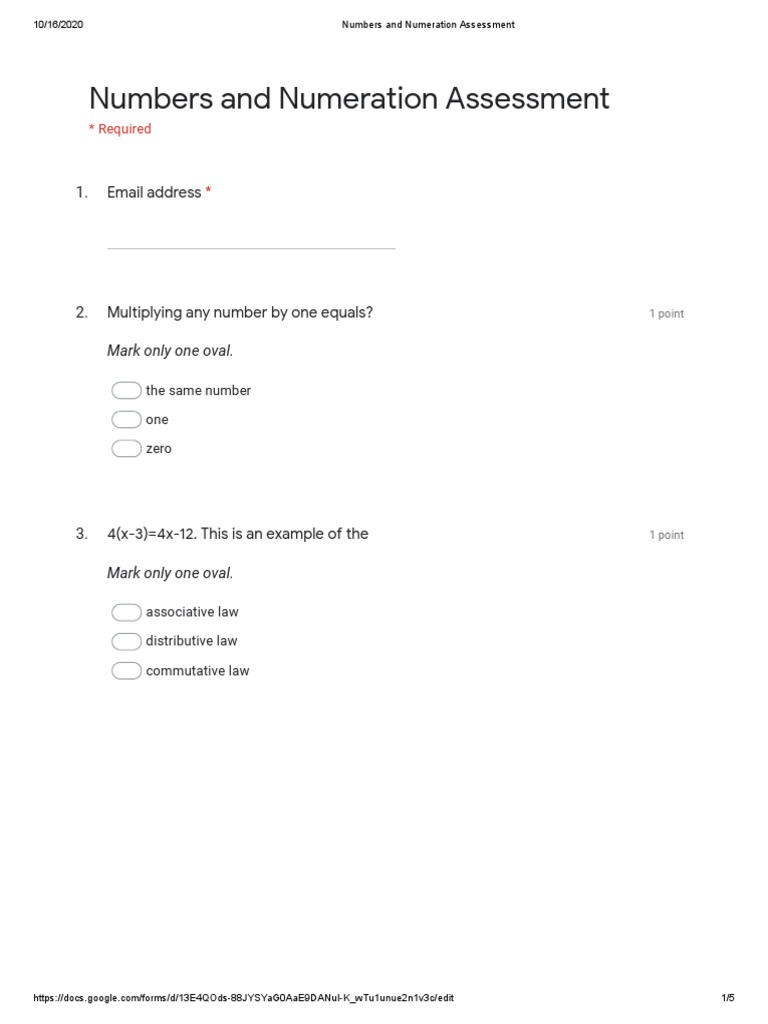 Assessment Number 1. 2nd Form - Google Forms | PDF | Numbers ...
