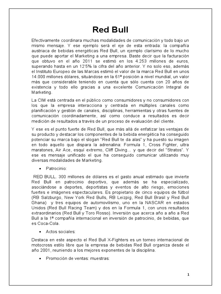 Red Bull | PDF | Publicidad | Business