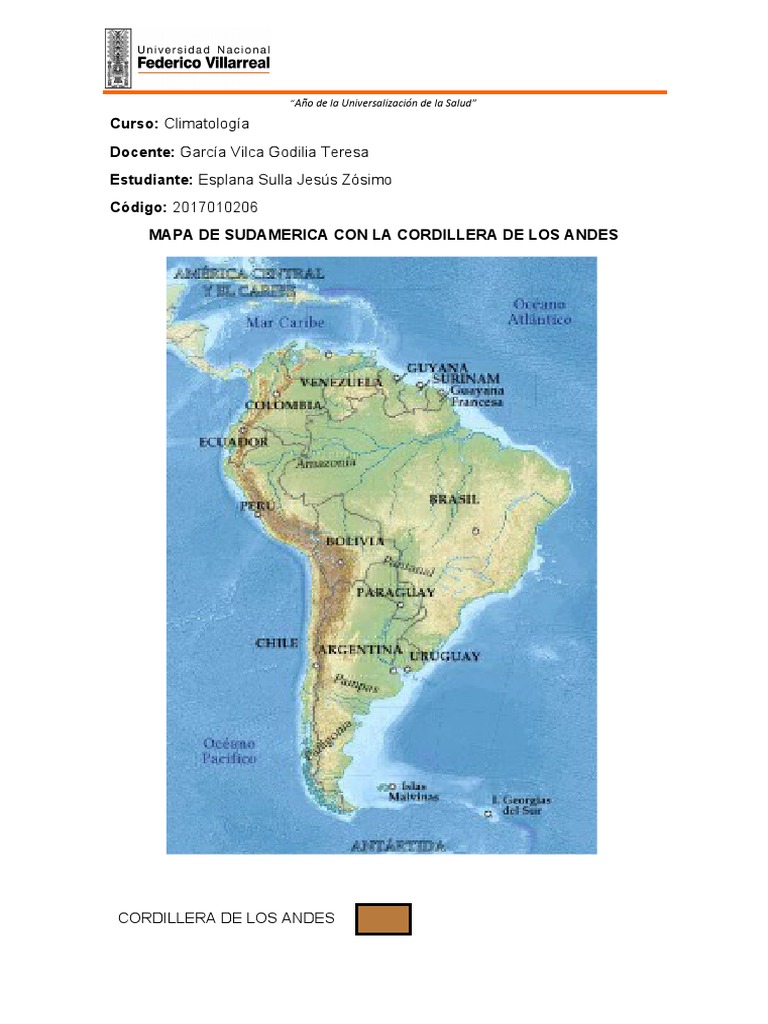 Tarea N°1 Cordillera de Los Andes | PDF | Andes | Perú