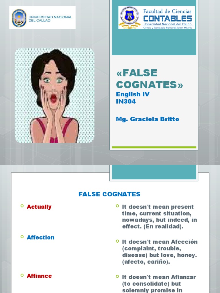 False Cognates - English Iv | PDF