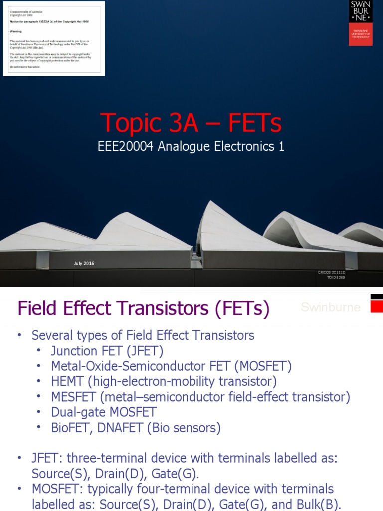 Topic FET - 16 Complete | PDF | Field Effect Transistor | Mosfet
