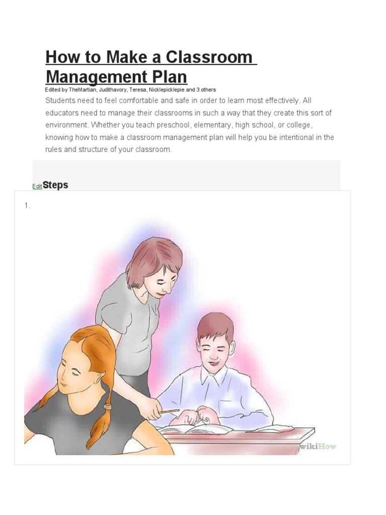 How To Make A Classroom Management Plan | PDF | Classroom Management ...