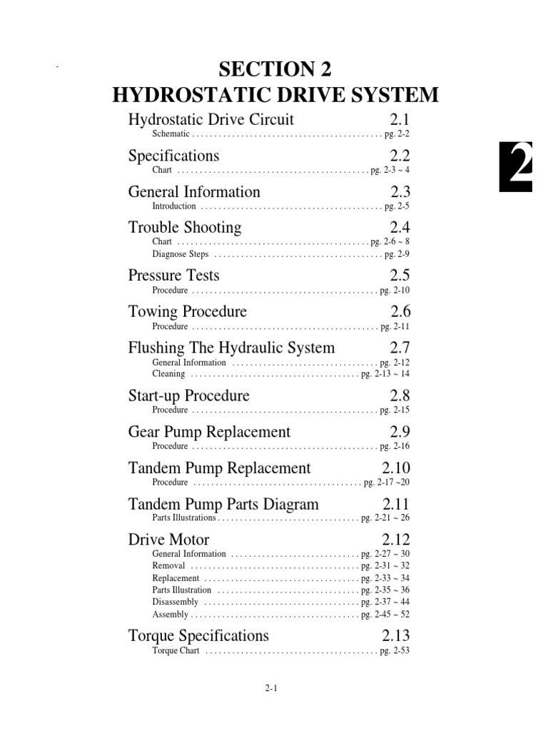 Section 2 Hydrostatic Drive System | PDF | Valve | Hydraulics