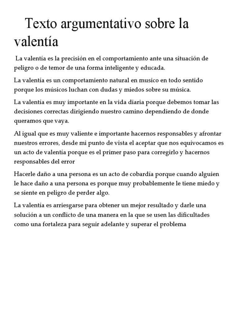 Texto Sobre La Valentía | PDF