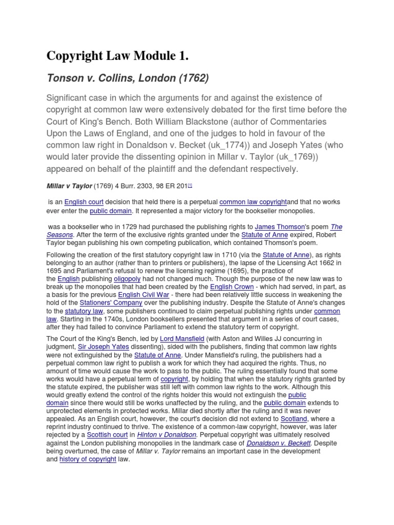 Copyright Law Module NOTES | PDF | Intellectual Property Law | Copyright