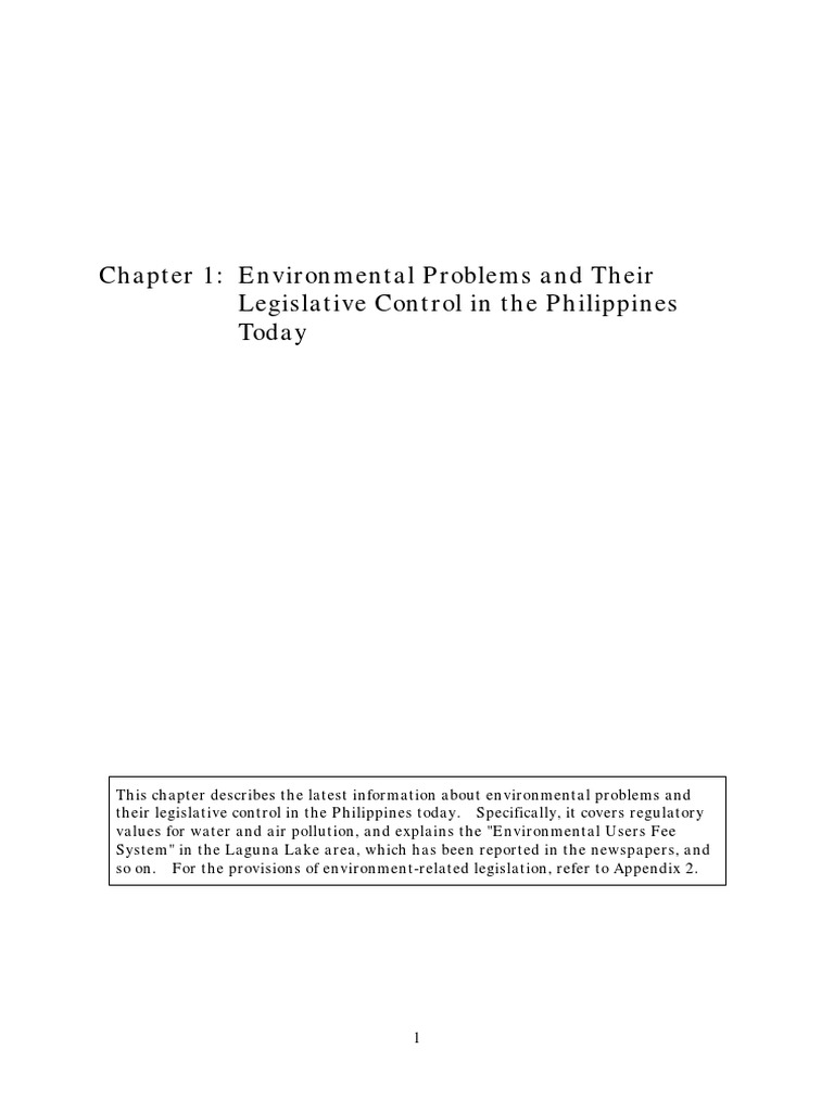 Environmental Problems and Their Legislative Control in The Phil | PDF ...