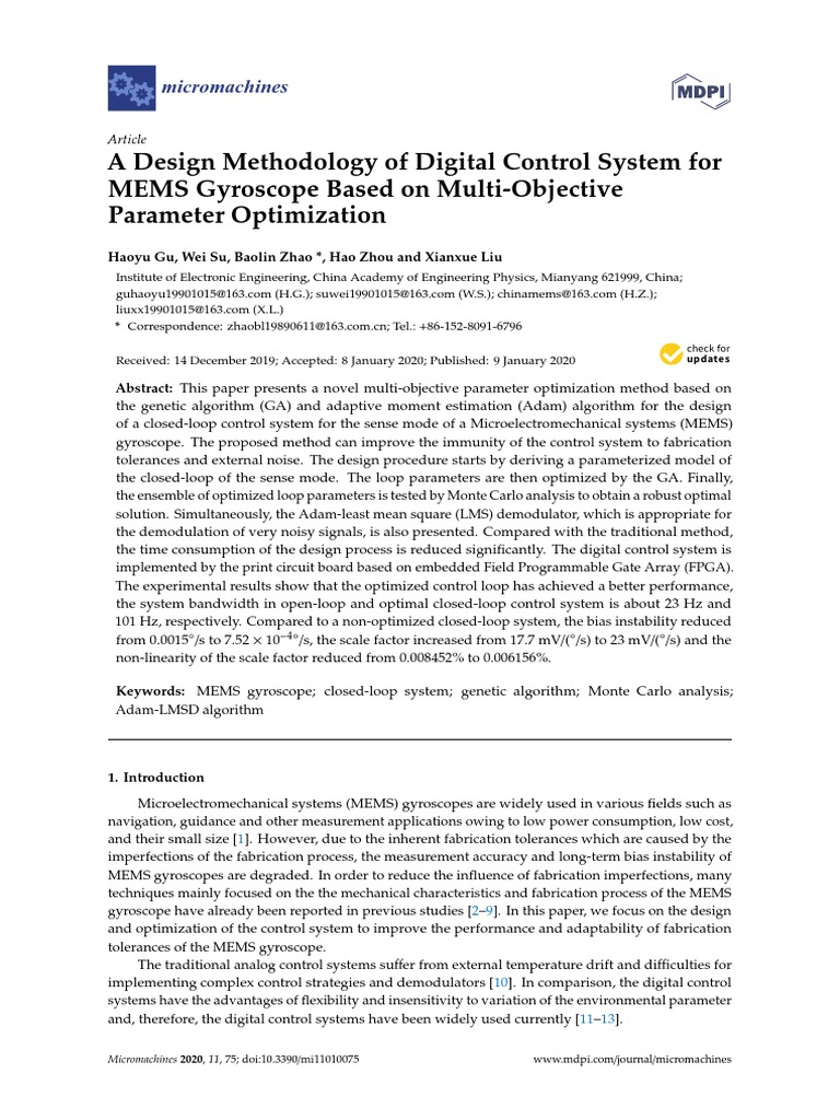 A Design Methodology of Digital Control System For MEMS Gyroscope Based On Multi-Objective ...