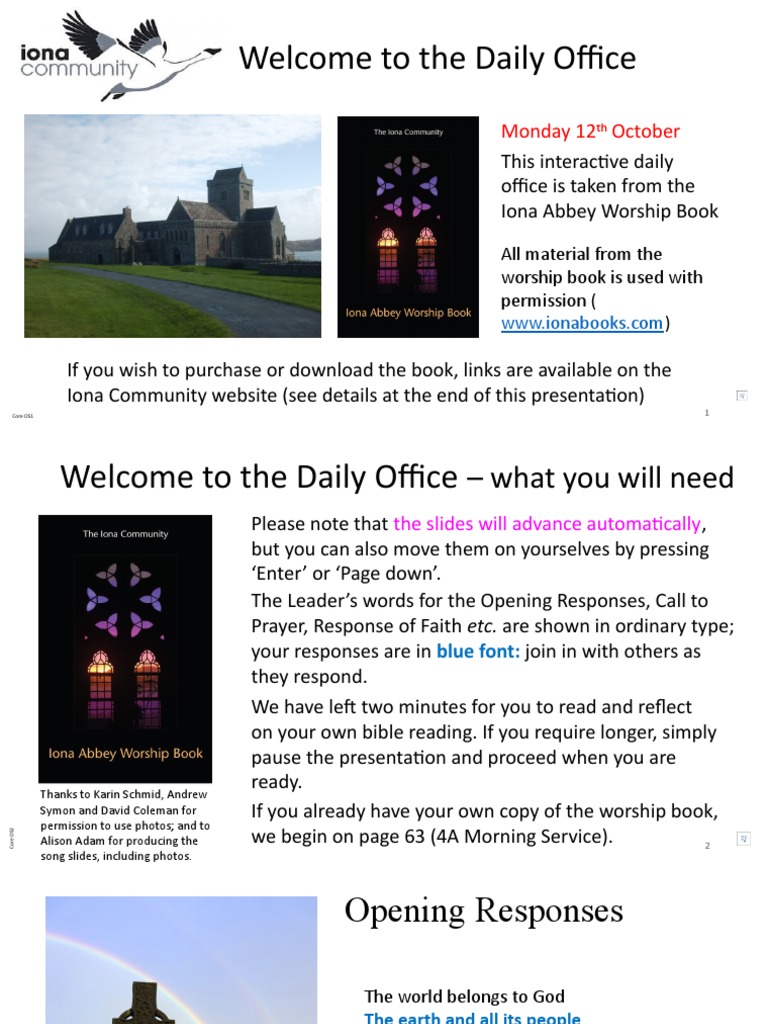 Welcome To The Daily Office: This Interactive Daily Office Is Taken ...
