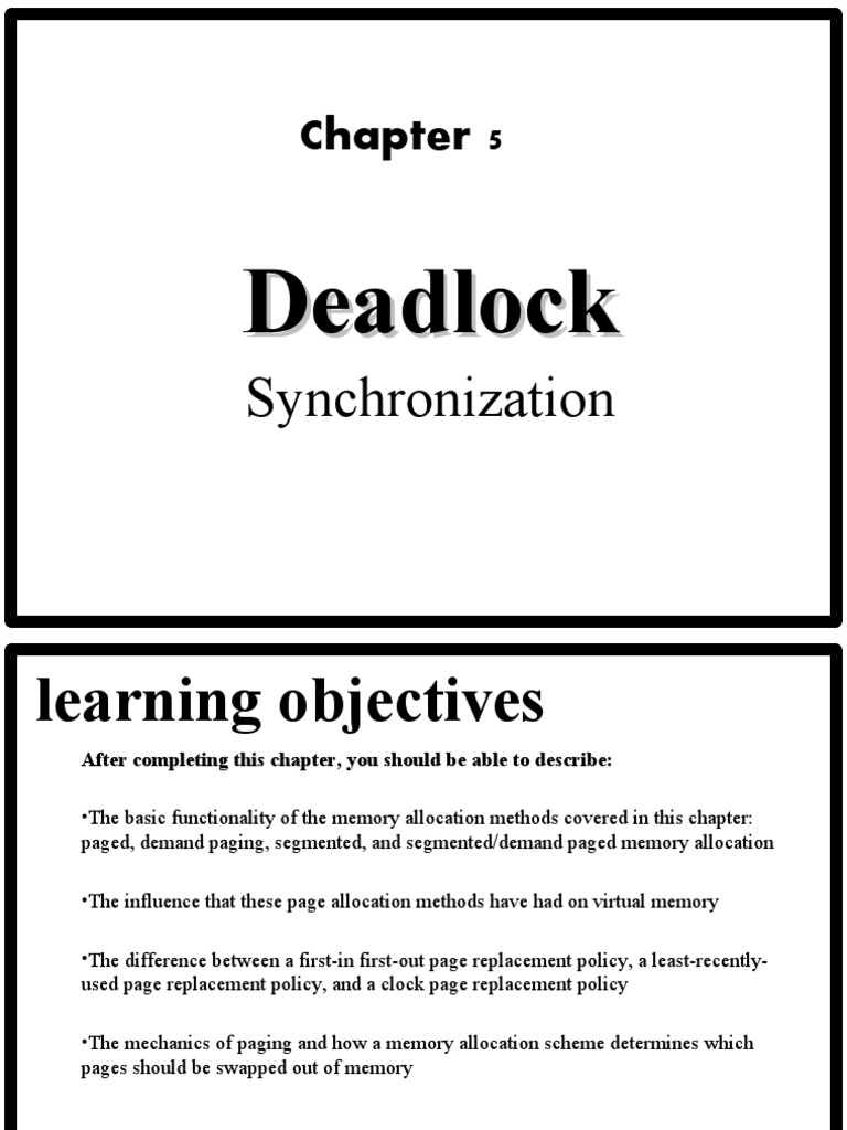 Chapter 5 Process Management Deadlock V1 Pdf Process Computing Computer Architecture