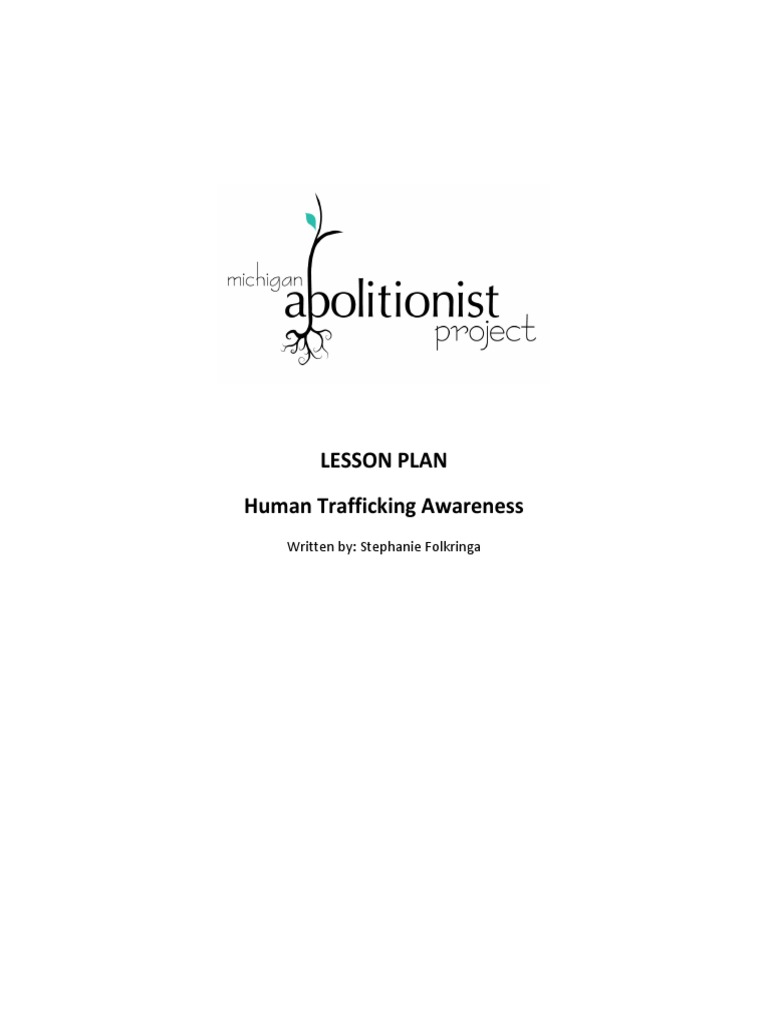 Human Trafficking Awareness Lesson Plan | PDF | Human Trafficking | Slavery