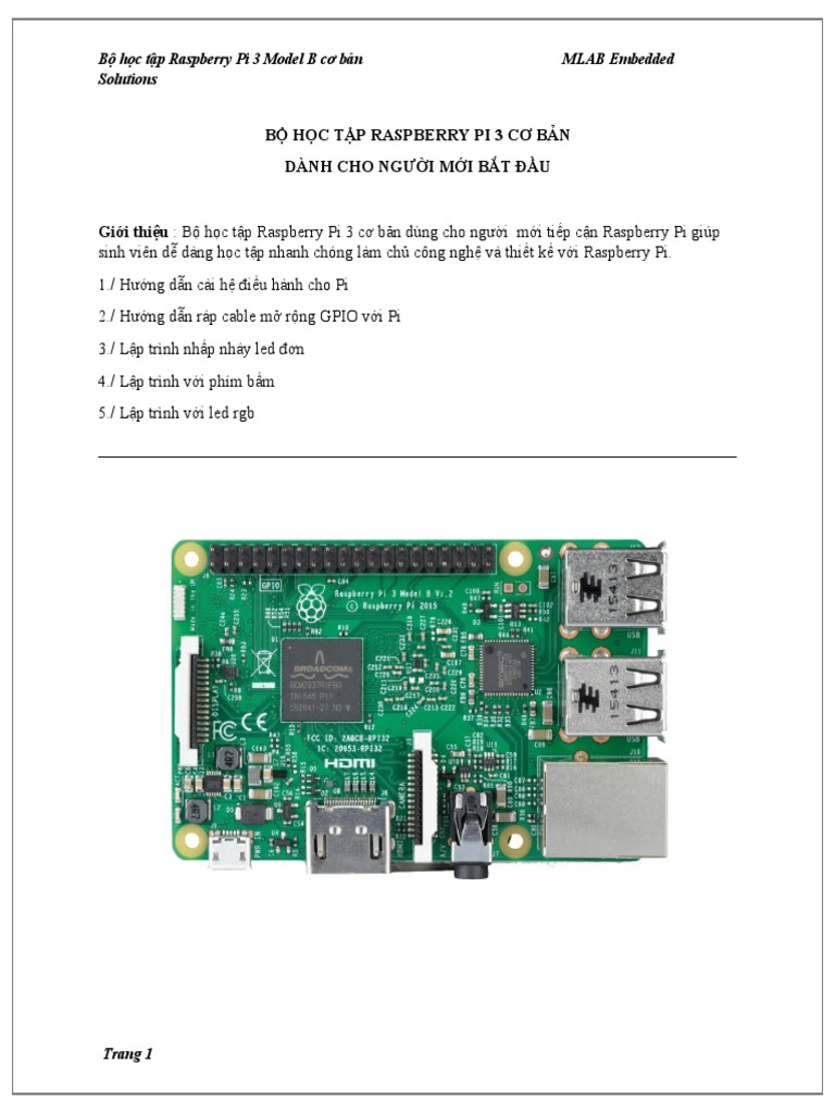 BỘ HỌC TẬP RASPBERRY PI 3 CƠ BẢN | PDF