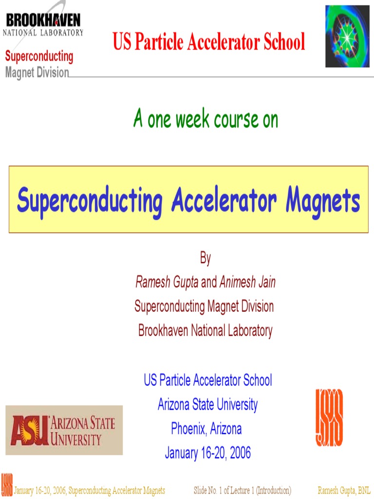 Superconducting Accelerator Magnet Course | PDF | Particle Accelerator | Large Hadron Collider