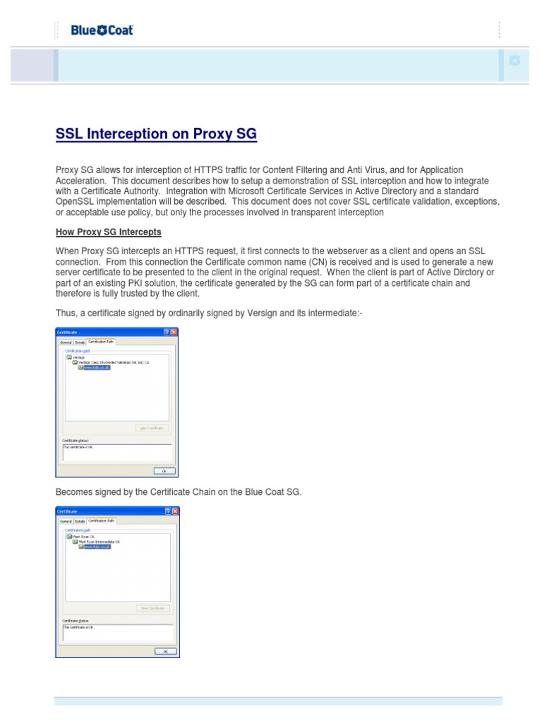SSL Interception On Proxy SG - 02 PDF | PDF | Public Key Certificate | Proxy Server