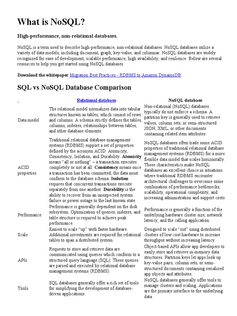 What Is NoSQL | PDF | No Sql | Databases