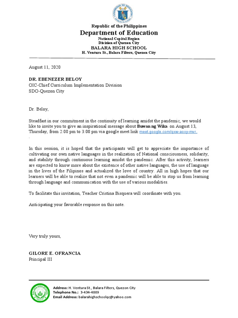 Department of Education: Republic of The Philippines | PDF